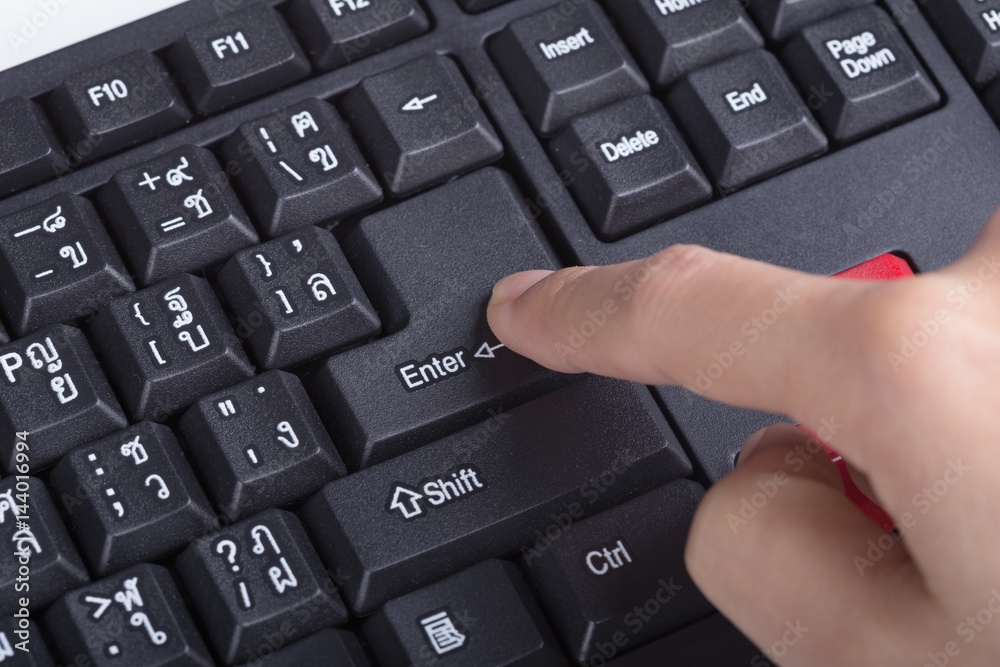 finger pushing enter button on keyboard of computer Stock Photo | Adobe ... finger pushing enter button on keyboard of computer Stock Photo | Adobe ...