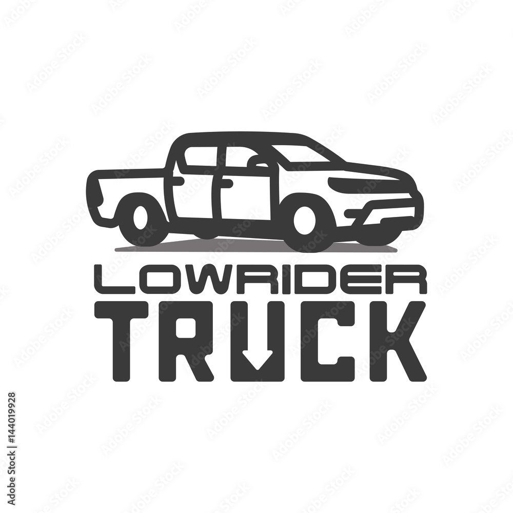 Pickup truck lowrider logo template vector illustration Stock Vector ...