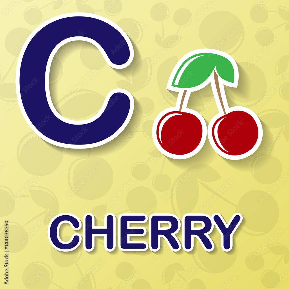 Cherry alphabet background Stock Vector | Adobe Stock