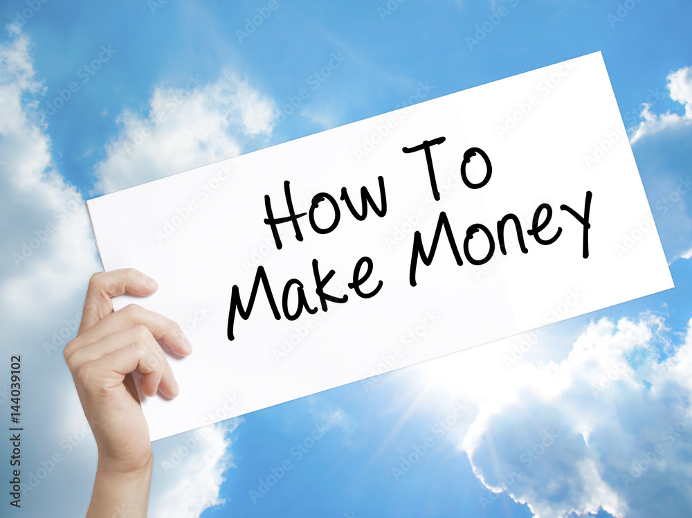 How To Make Money Sign on white paper. Man Hand Holding Paper with text ...