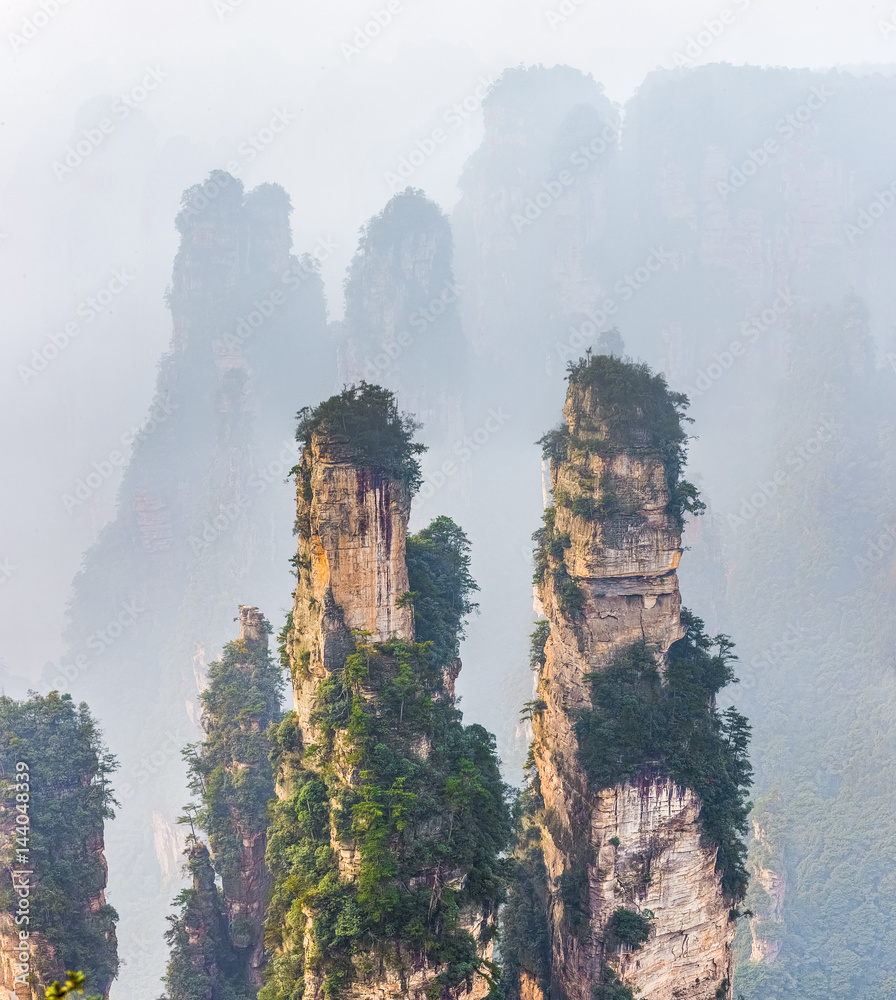 Rock column mountain (Avatar rocks). Zhangjiajie National Forest Park ...