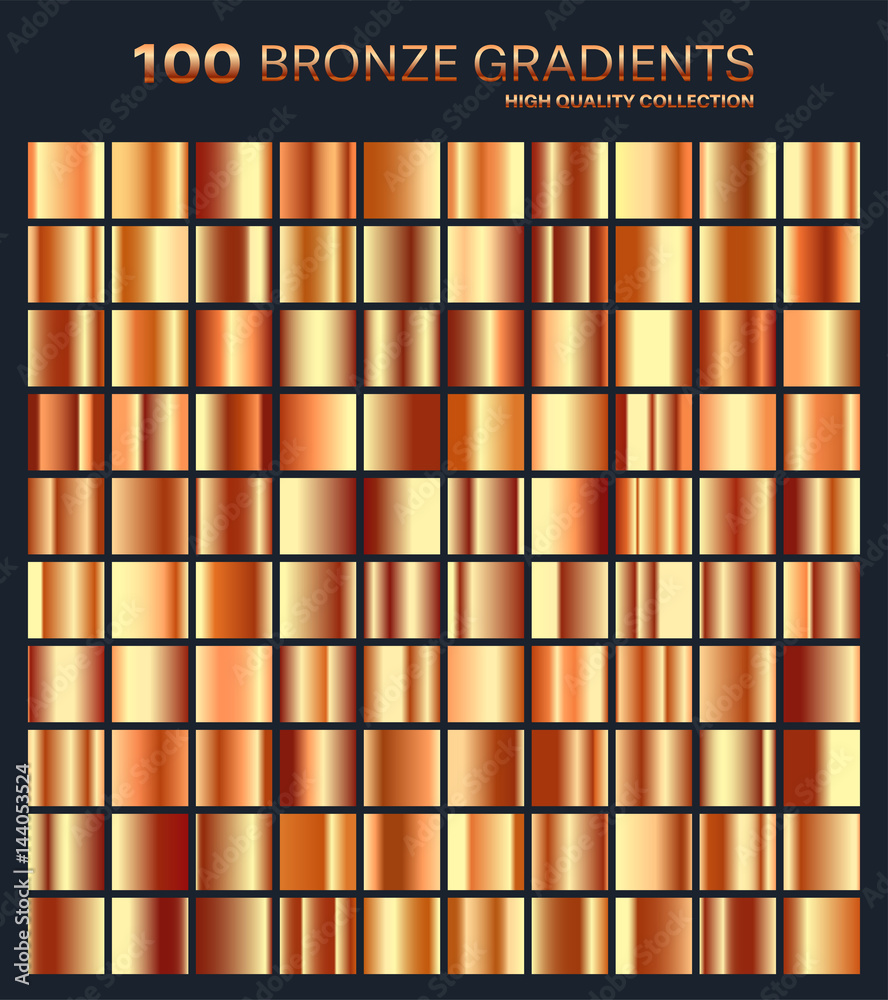 Bronze gradient,pattern,template.Set of colors for design,collection of ...