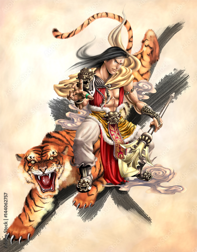 digital illustration of ancient chinese fantasy game character male ...