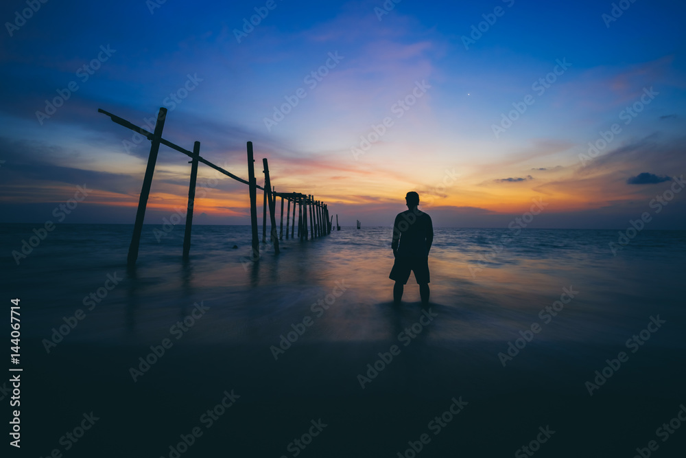 Sad Man Standing Alone
