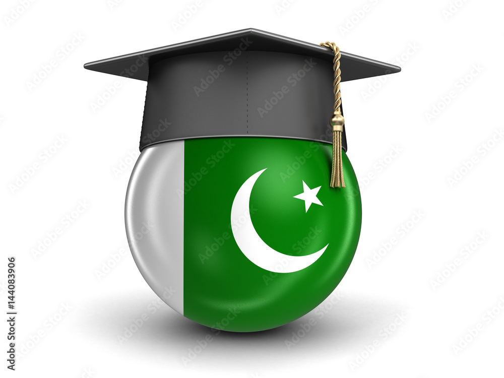 Graduation cap and Pakistani flag. Image with clipping path Stock-Foto ...