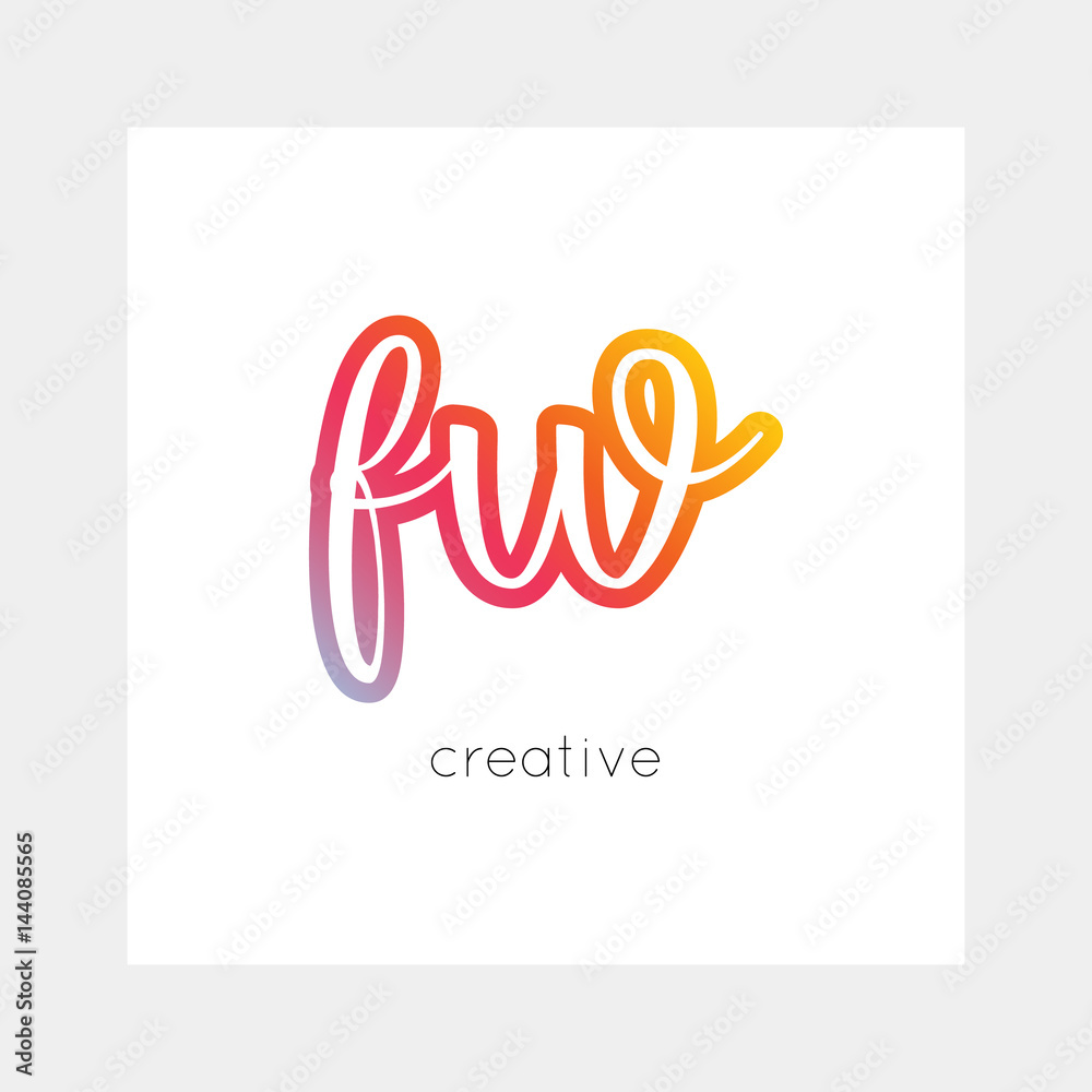 FW logo, vector. Useful as branding, app icon, alphabet combination ...