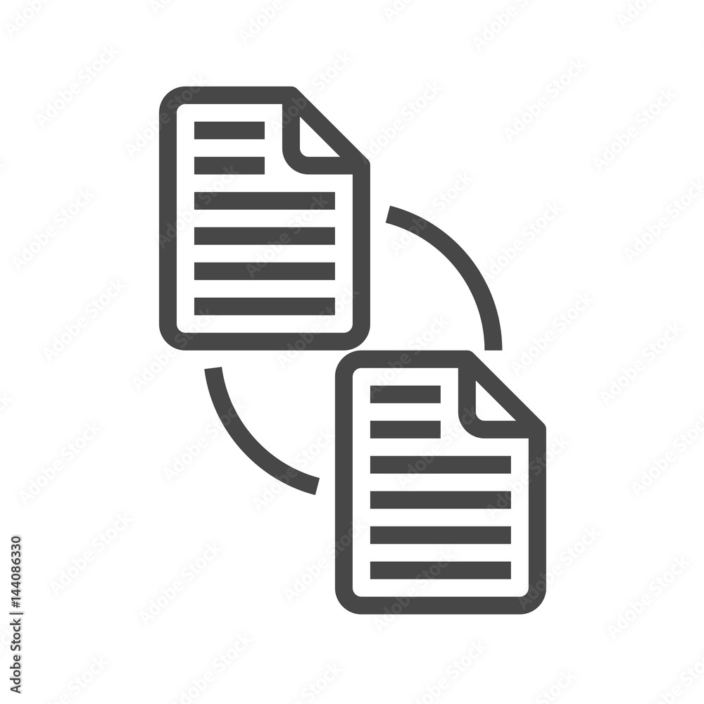 File Exchange Thin Line Vector Icon. Flat icon isolated on the white ...