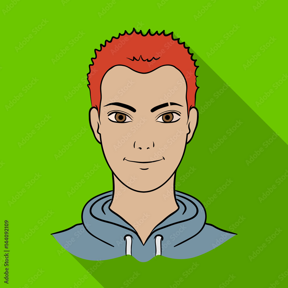Avatar of a man with red hair.Avatar and face single icon in flat style ...