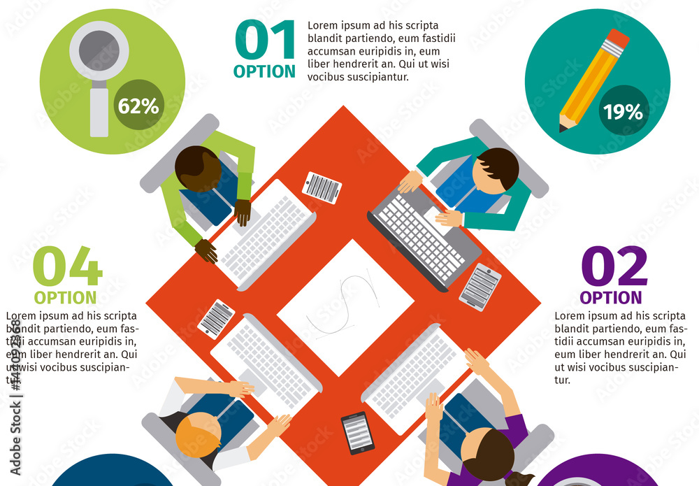 Collaborative Working Infographic 3 Stock Template | Adobe Stock