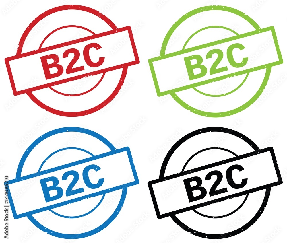 B2C text, on round simple stamp sign. foto de Stock | Adobe Stock