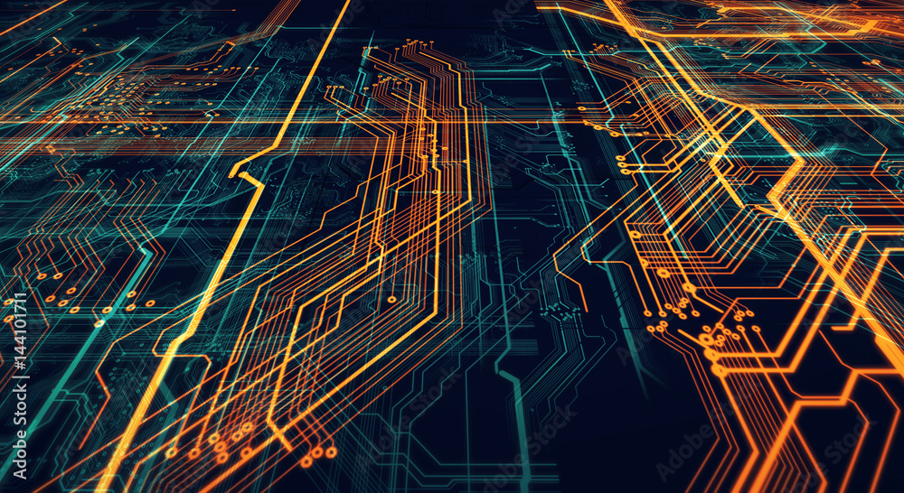 Printed circuit board futuristic server/Circuit board futuristic server ...