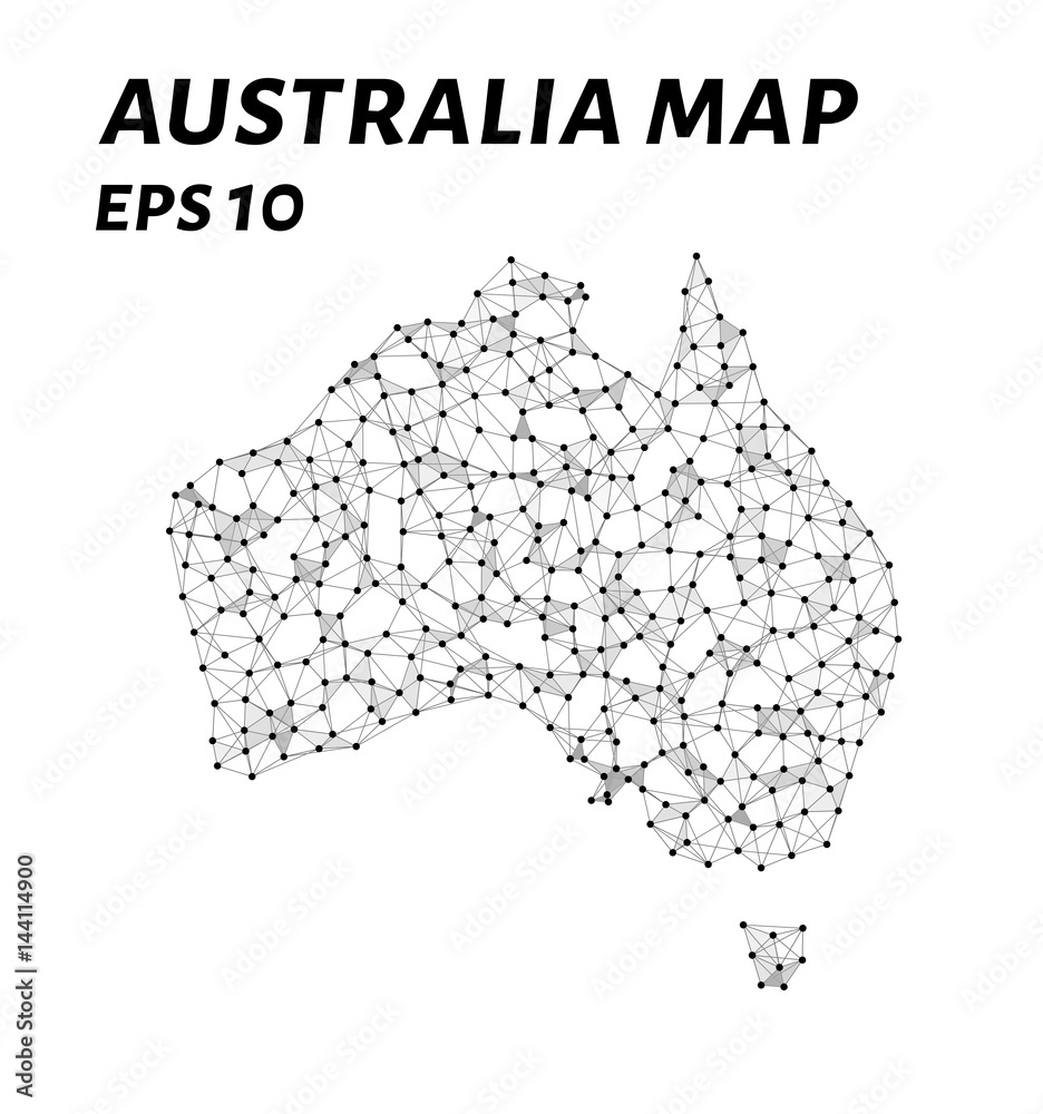 Map of Australia from points lines and triangles. The polygon shape in ...