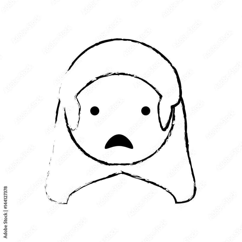 skecth mother sad face vector illustration eps 10 Stock ベクター | Adobe Stock