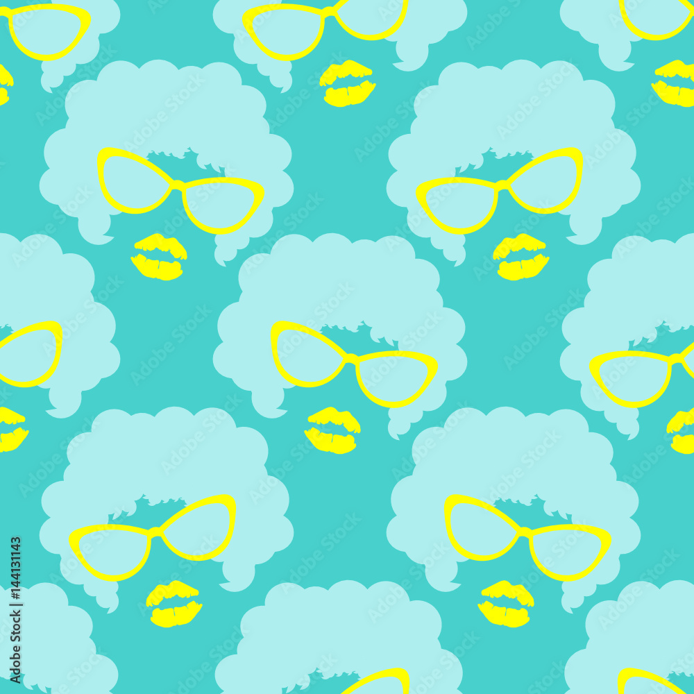 abstract funky girl repeating background Stock Vector | Adobe Stock