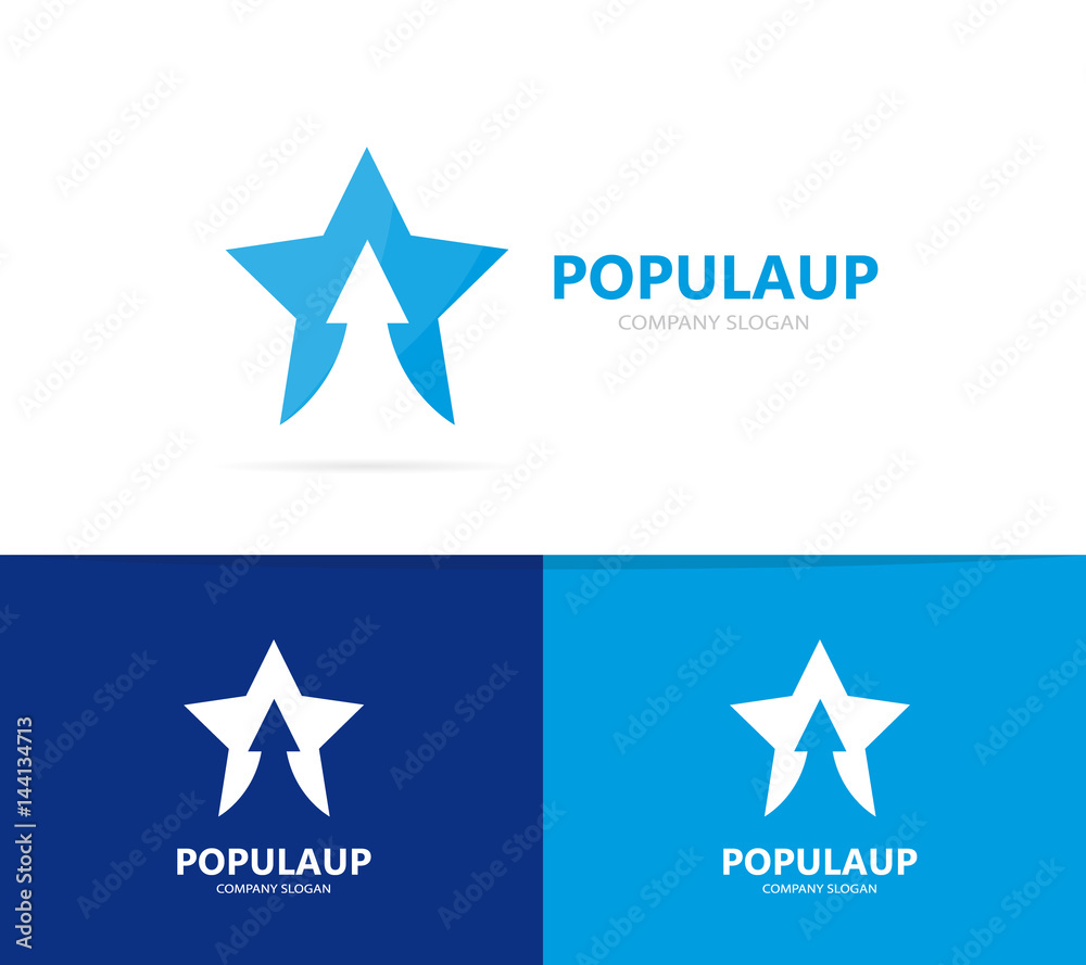 Vector of star and arrow up logo combination. Leader and growth symbol ...