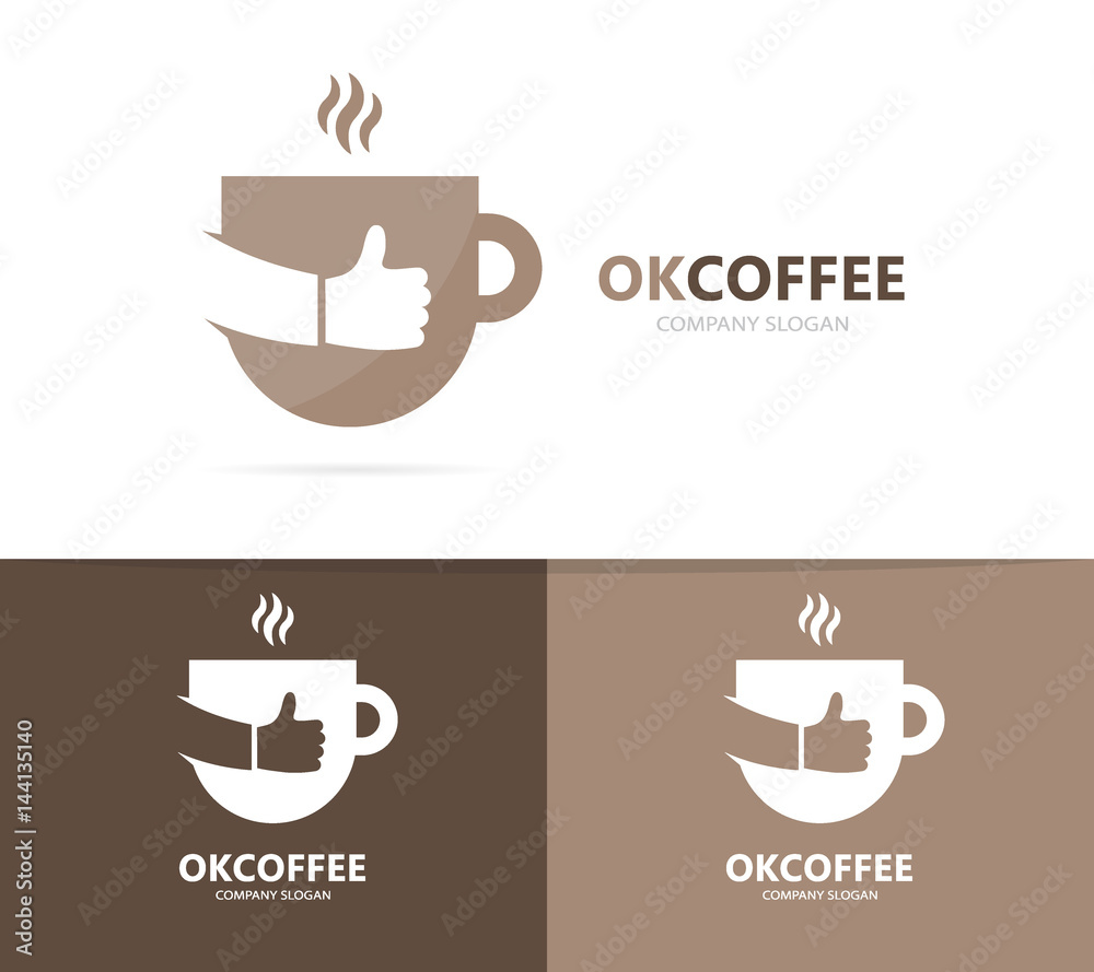 Vector of coffee and like logo combination. Drink and best symbol or ...