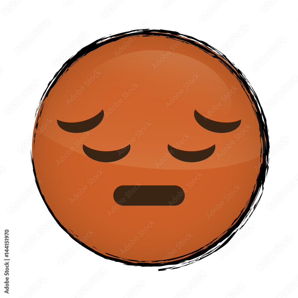 Disappointed cartoon face icon over white background. colorful design ...