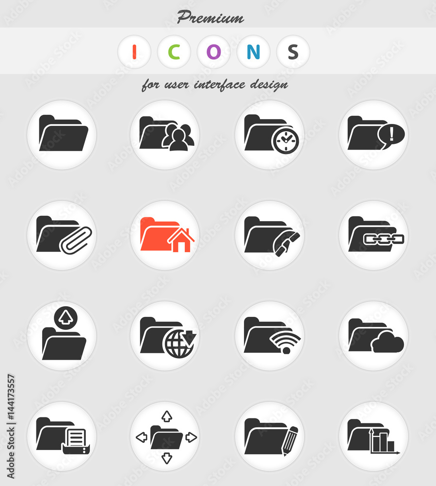 folder icon set Stock Vector | Adobe Stock