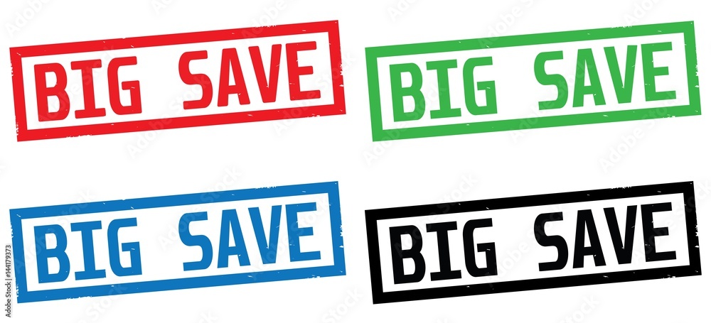 BIG SAVE text, on rectangle border stamp sign. ilustração do Stock ...