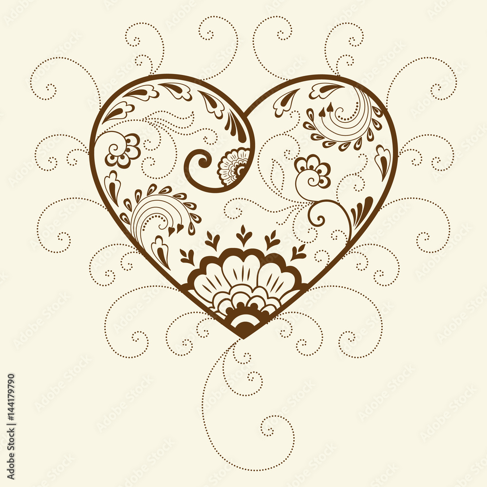 Indian Henna Patterns Heart