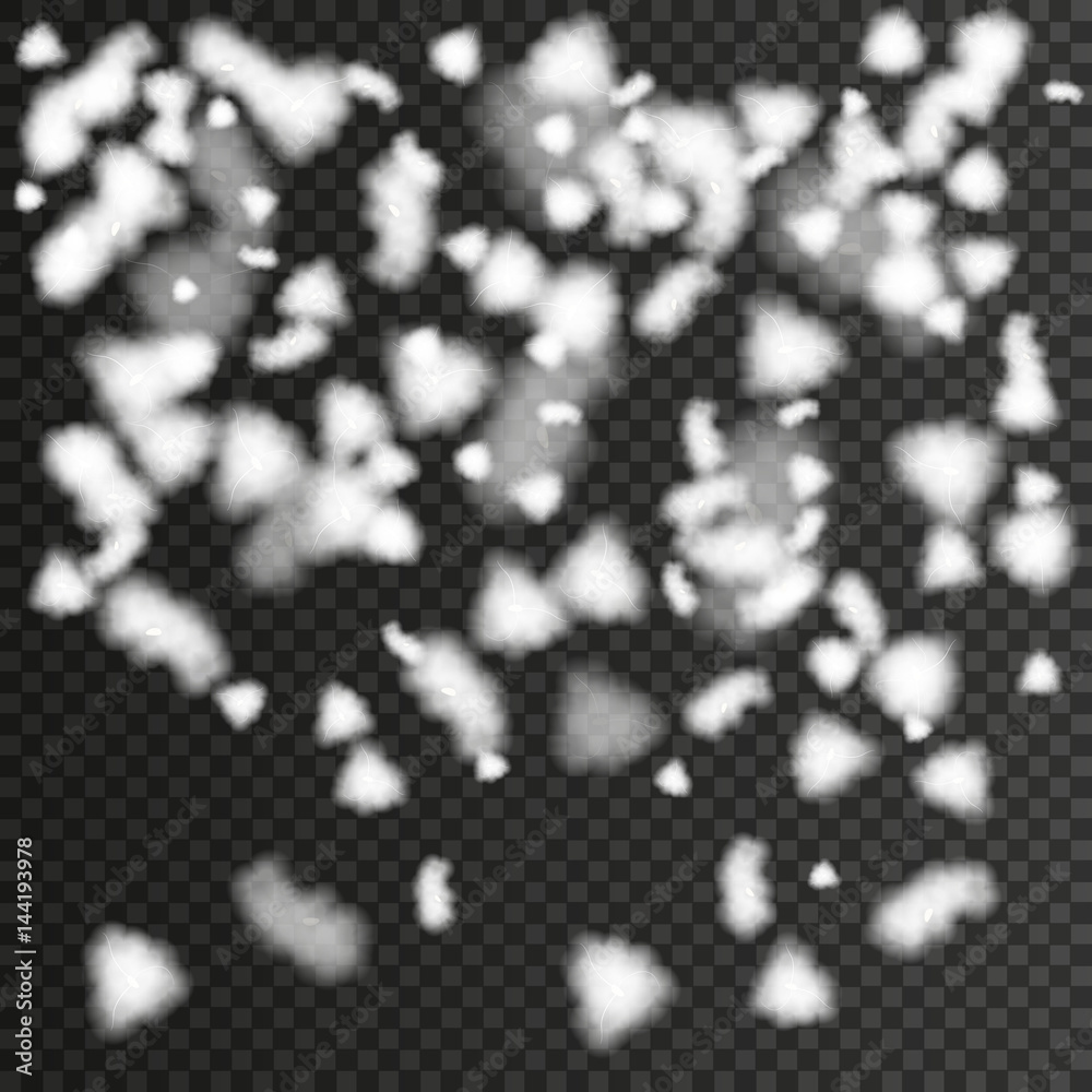 Light fluff falling on a transparent background, poplar. Stock Vector ...