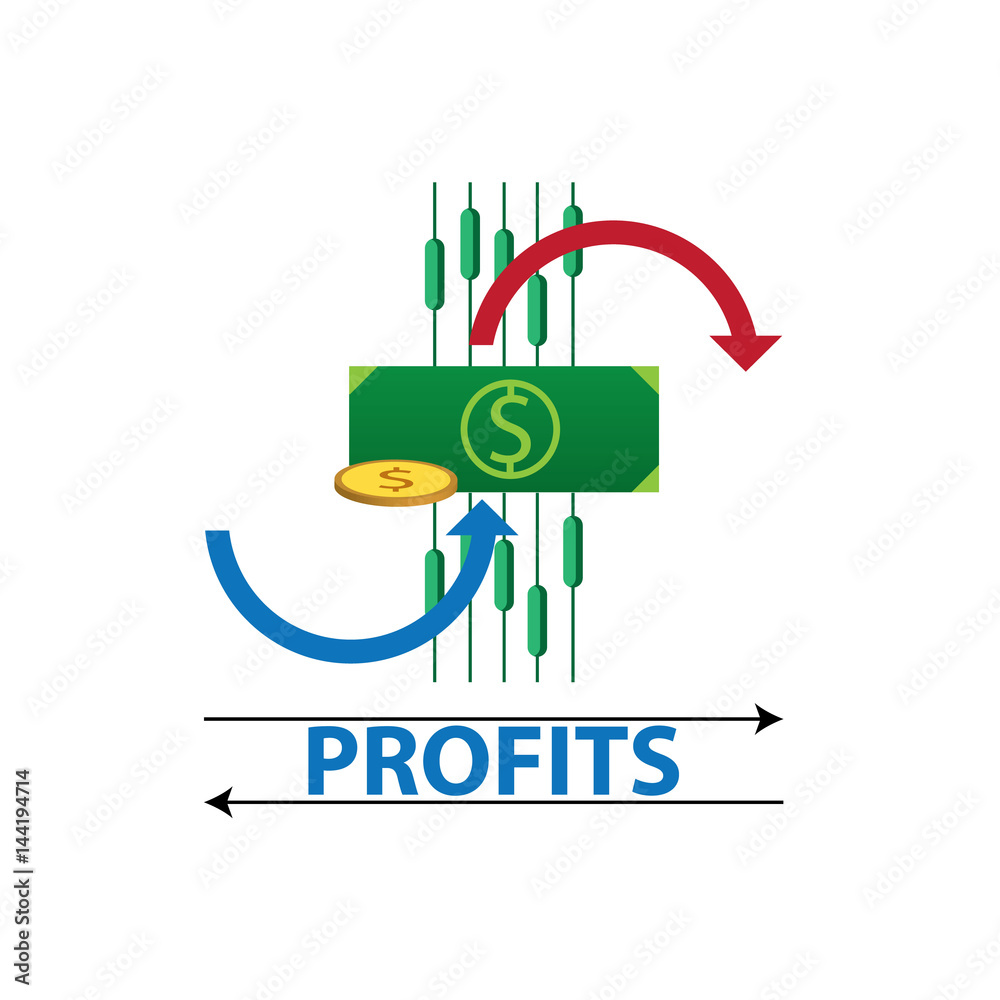 growth and declining chart showing improvement and losses of profit ...