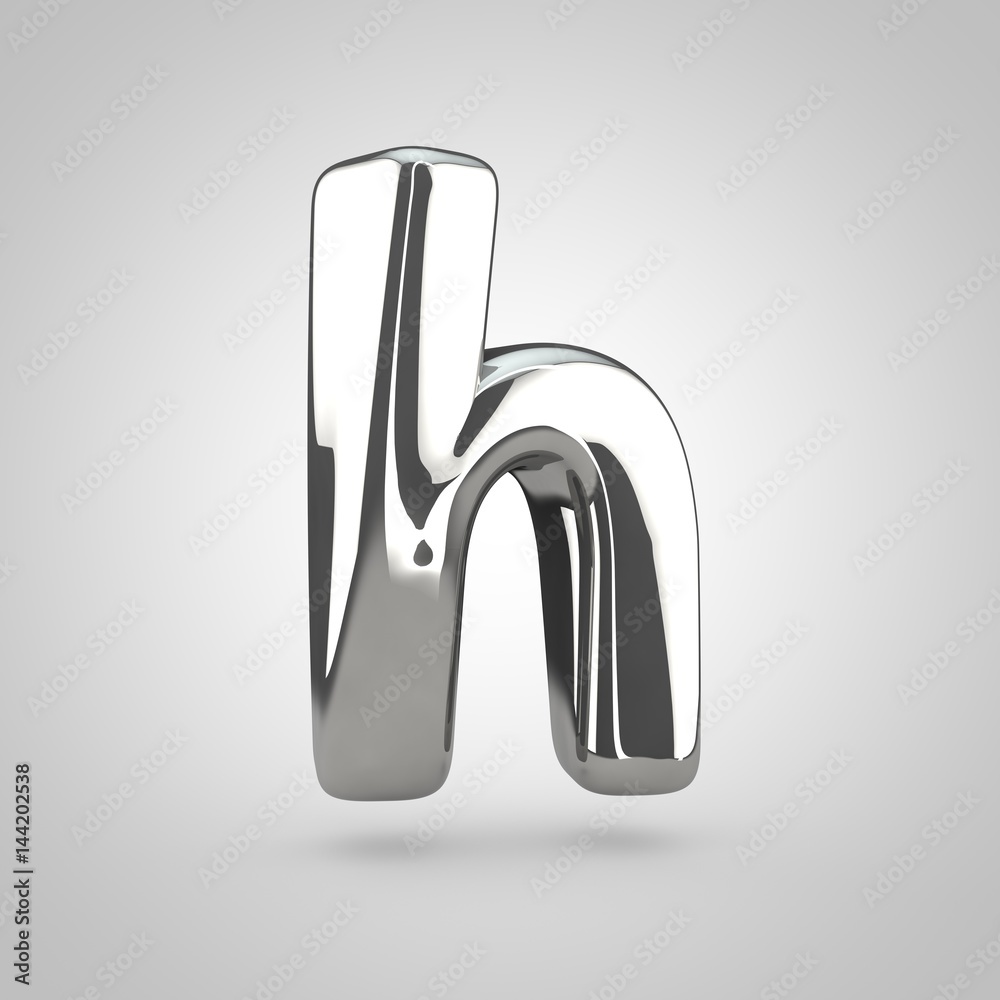 Silver letter H lowercase isolated on white background Stock Photo ...