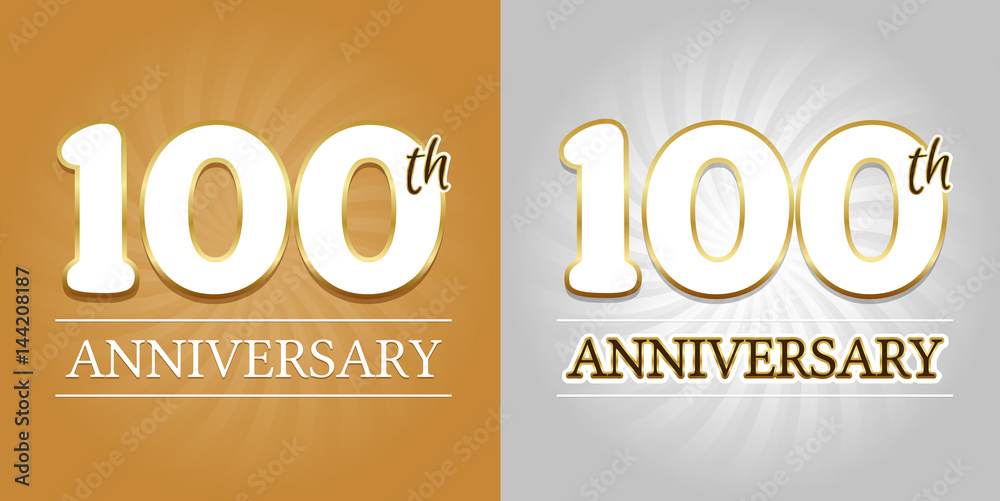 100th Anniversary Background - 100 years Celebration gold and Silver ...