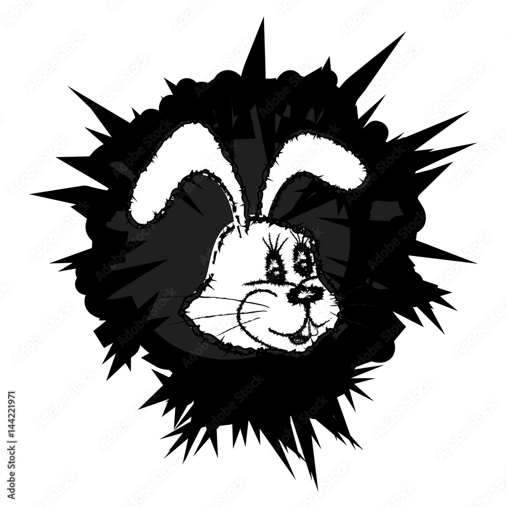 Rabbit.Big BLOB .Graphics ink,charcoal.Vector illustration. Stock ...