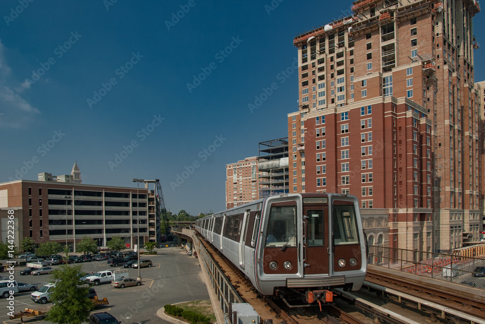 Poster Washington DC Metro train leaving Eisenhower Avenue station ...