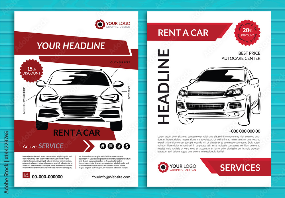 Automotive Services Flyer Layout 4 Stock Template | Adobe Stock