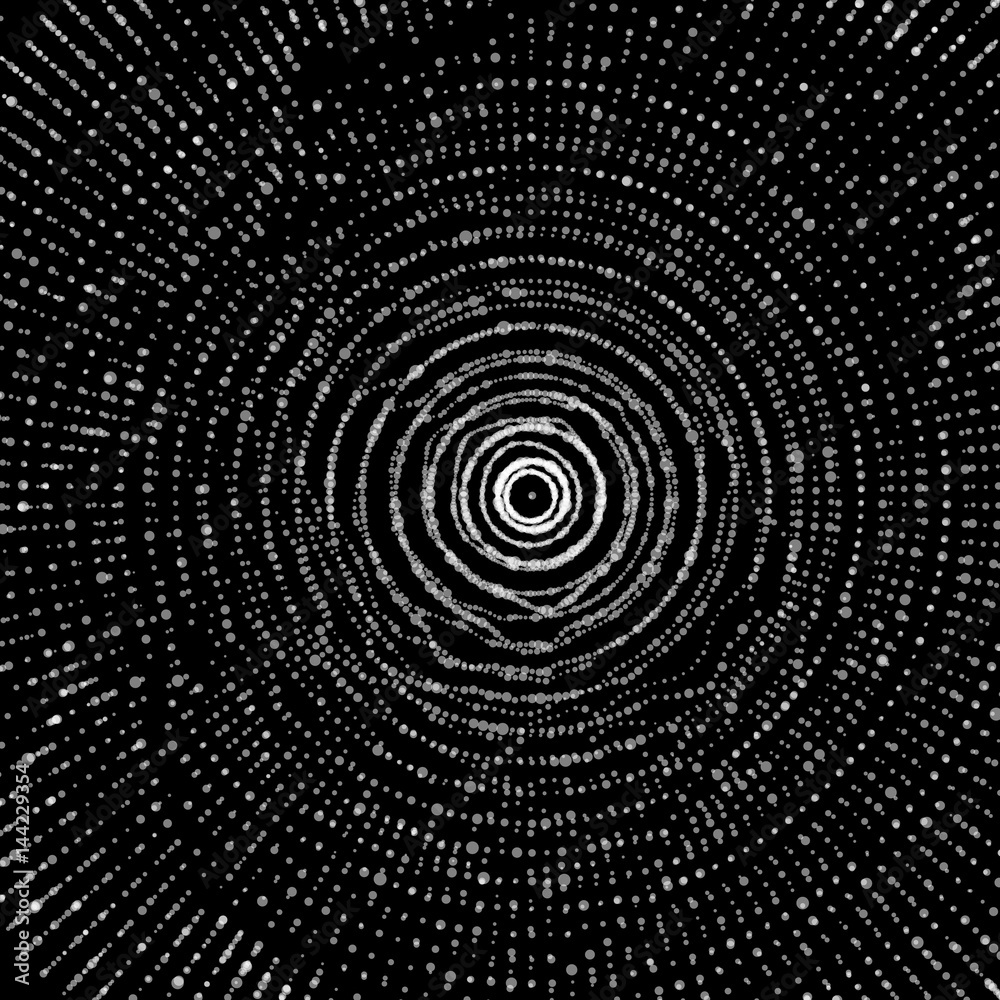 Vector Abstract Monochrome Sphere Of Particles Points Array
