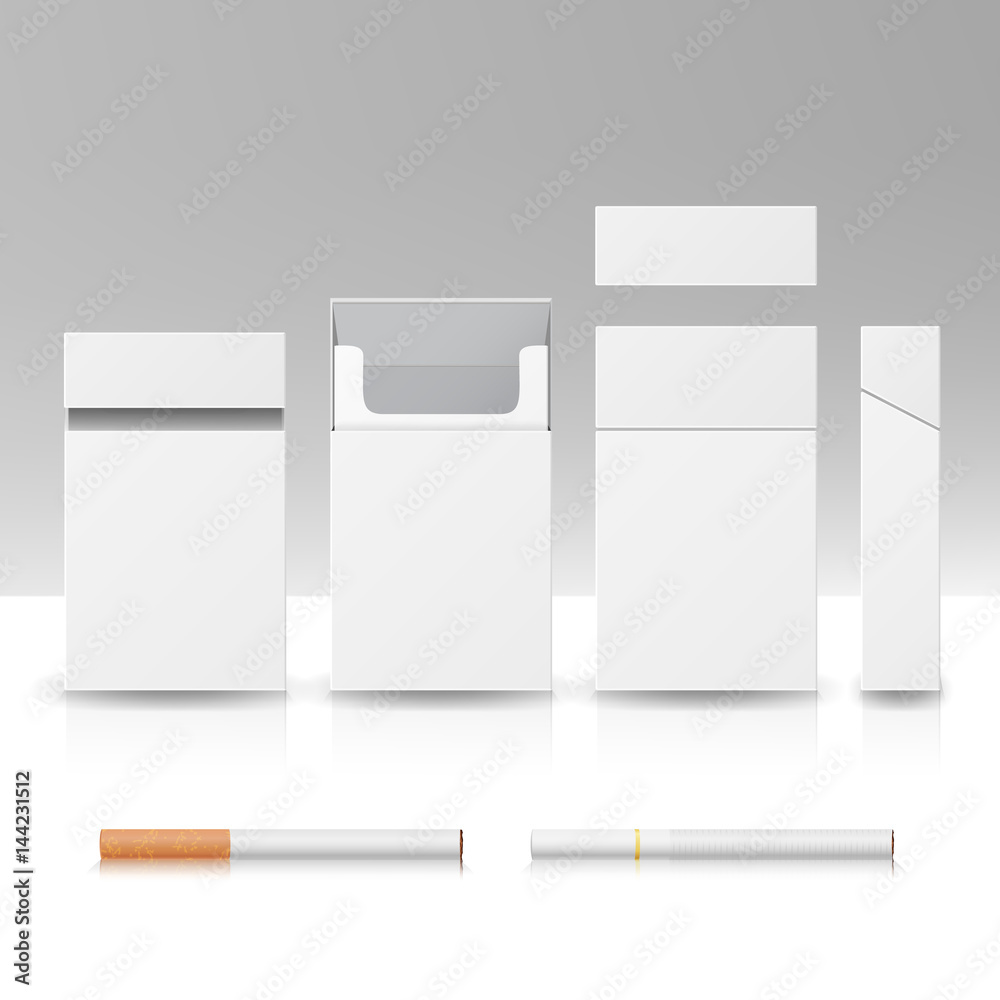 Blank Pack Package Box Of Cigarettes 3D Vector Realistic Illustration ...