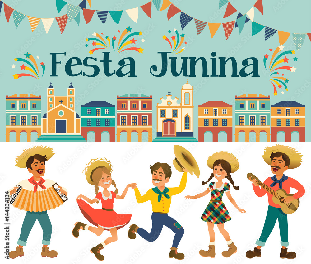 Festa Junina - Brazil June Festival. Folklore Holiday. Characters ...