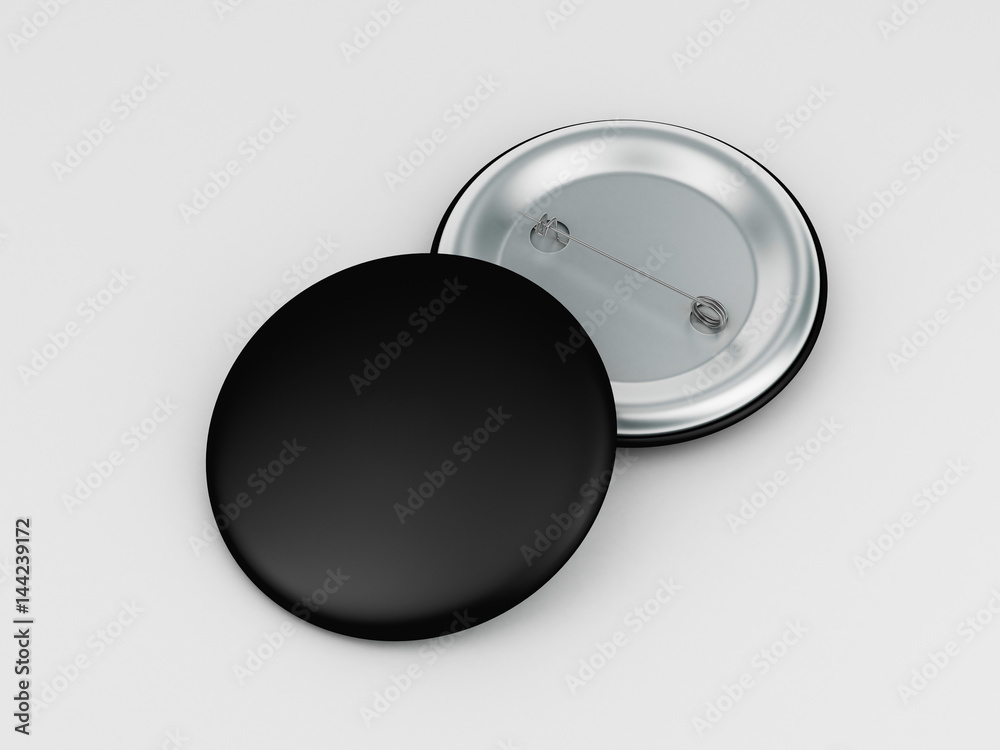 Blank button badge mockup 3d rendering Stock Illustration | Adobe Stock