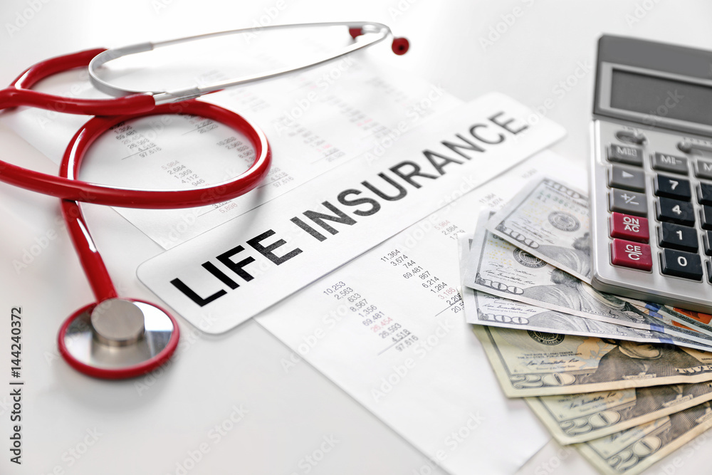 Health planning concept. Composition of life insurance symbols Stock ...