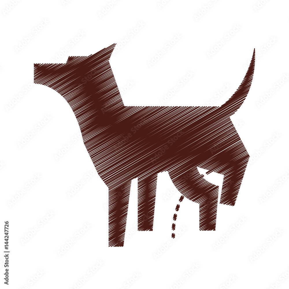 pet dog peeing mascot silhouette vector illustration design Stock ...