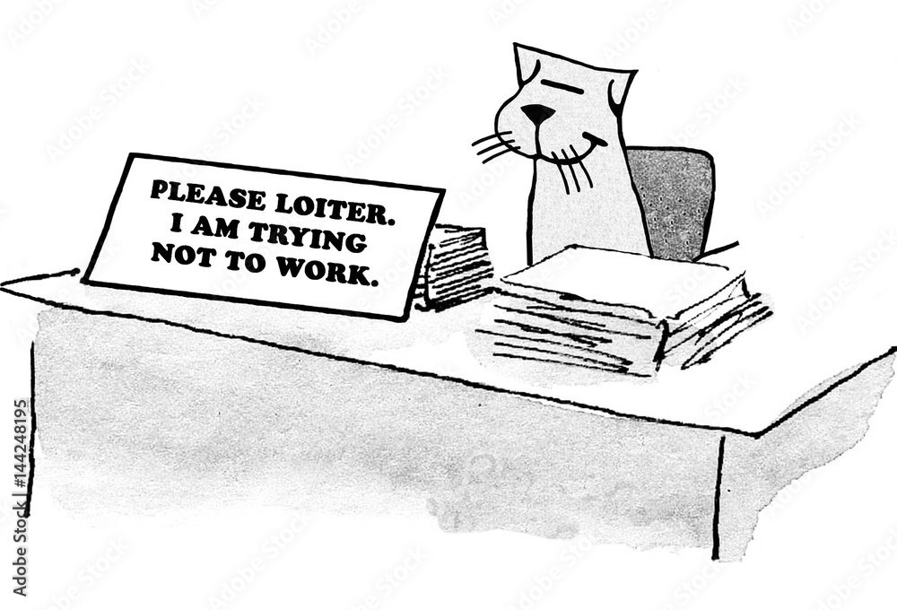 Business cartoon showing a worker who does not want to work. Stock ...