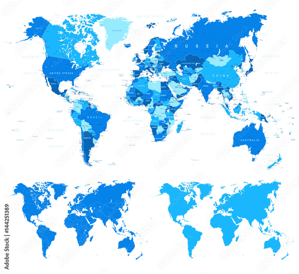 World Map Set Stock Vector | Adobe Stock