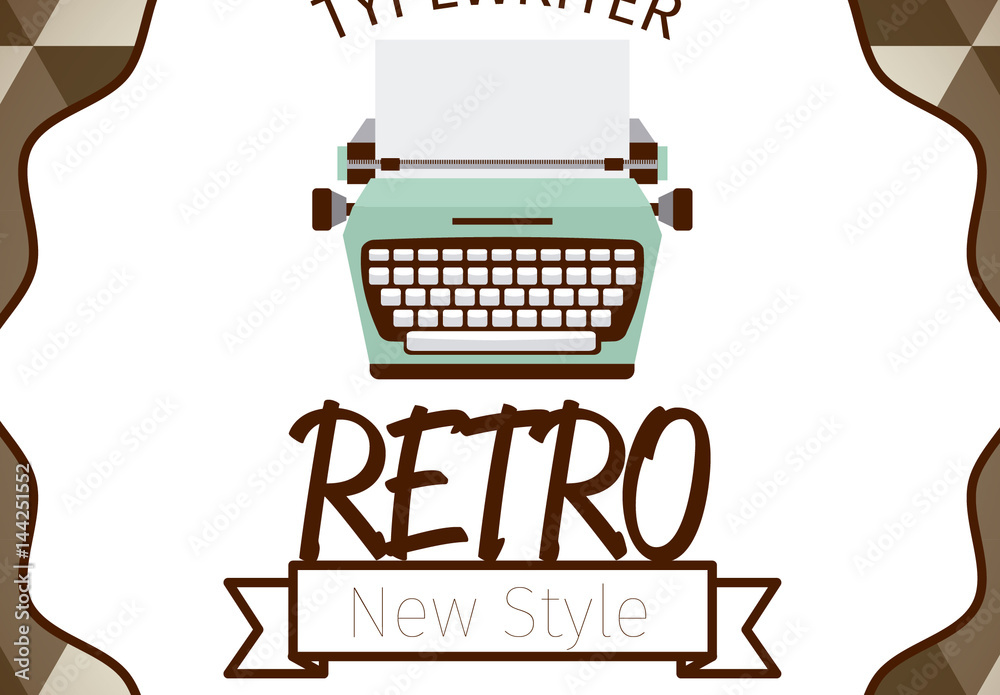 Retro Typewriter Logo Layout with Background Stock Template | Adobe Stock