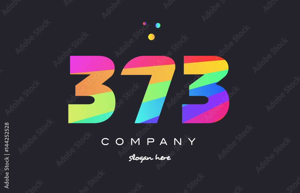 373 colored rainbow creative number digit numeral logo icon Stock ...