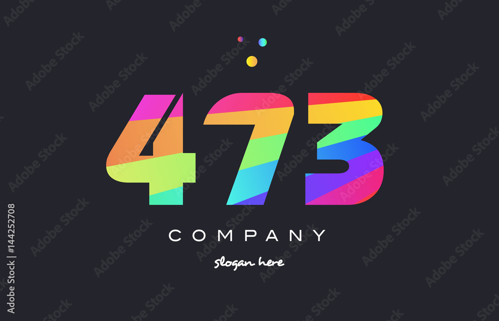 473 colored rainbow creative number digit numeral logo icon Stock ...