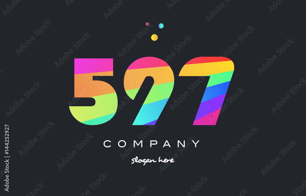 597 colored rainbow creative number digit numeral logo icon Stock ...