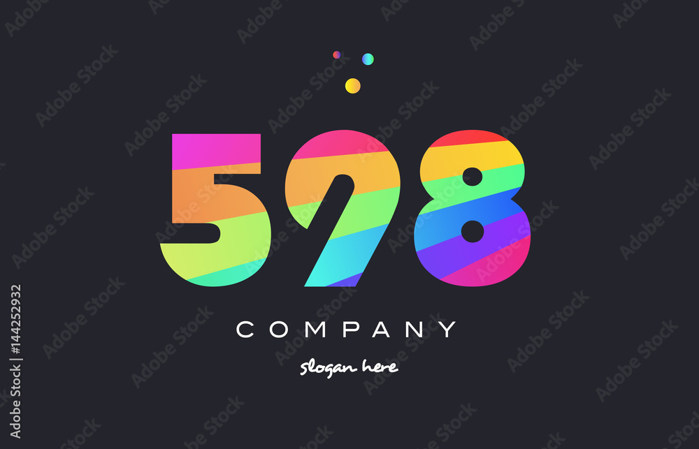 598 colored rainbow creative number digit numeral logo icon vector de ...