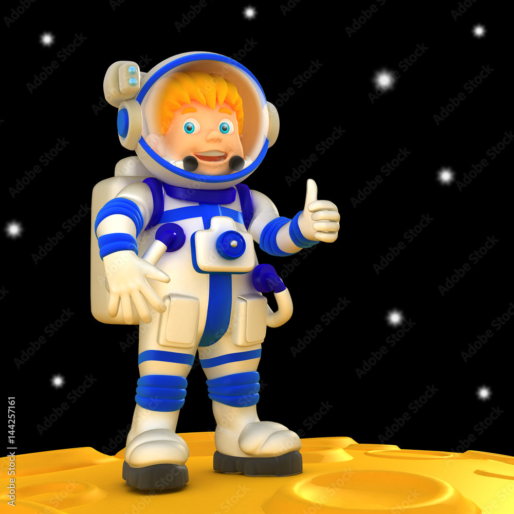 Cartoon spaceman 3D illustration. Stock Illustration | Adobe Stock