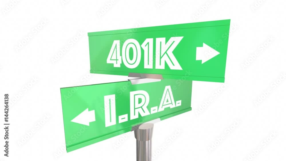 IRA Vs 401K Two Way Street Road Signs 3d Animation vídeo de Stock ...