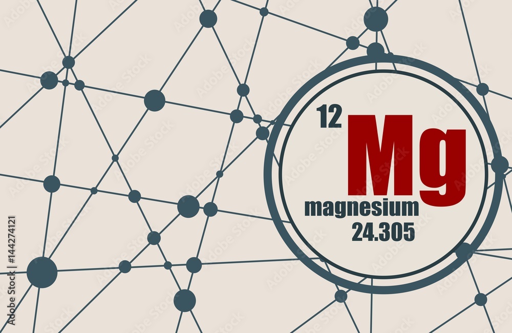 Magnesium chemical element. Sign with atomic number and atomic weight ...