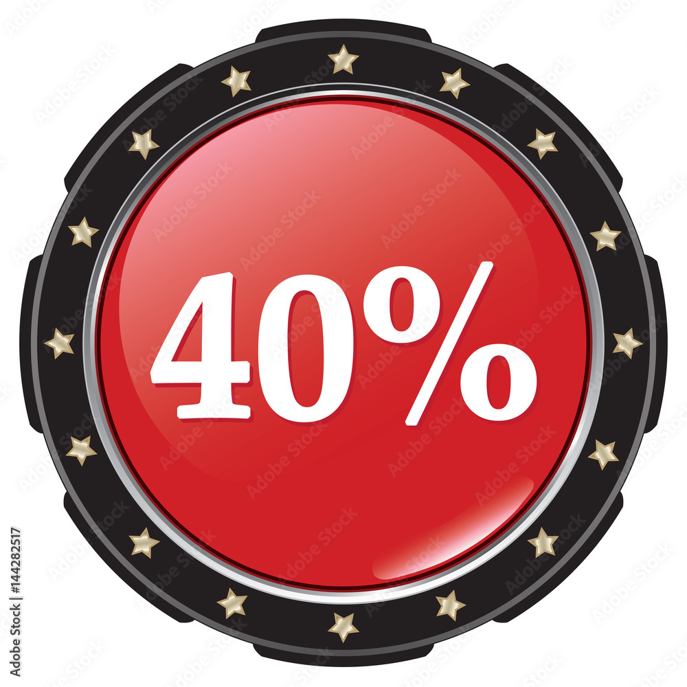 40 percent icon Stock Illustration | Adobe Stock