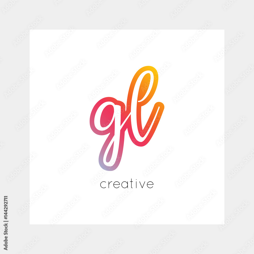 GL logo, vector. Useful as branding, app icon, alphabet combination ...