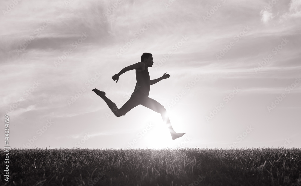 Man Running Fast Silhouette